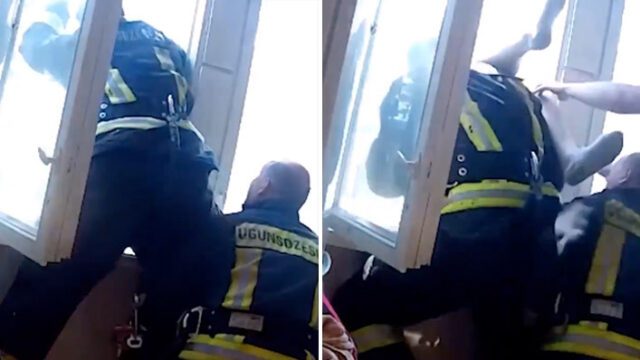 Watch: Firefighter Catches Jumper Mid-Air in Shocking Video